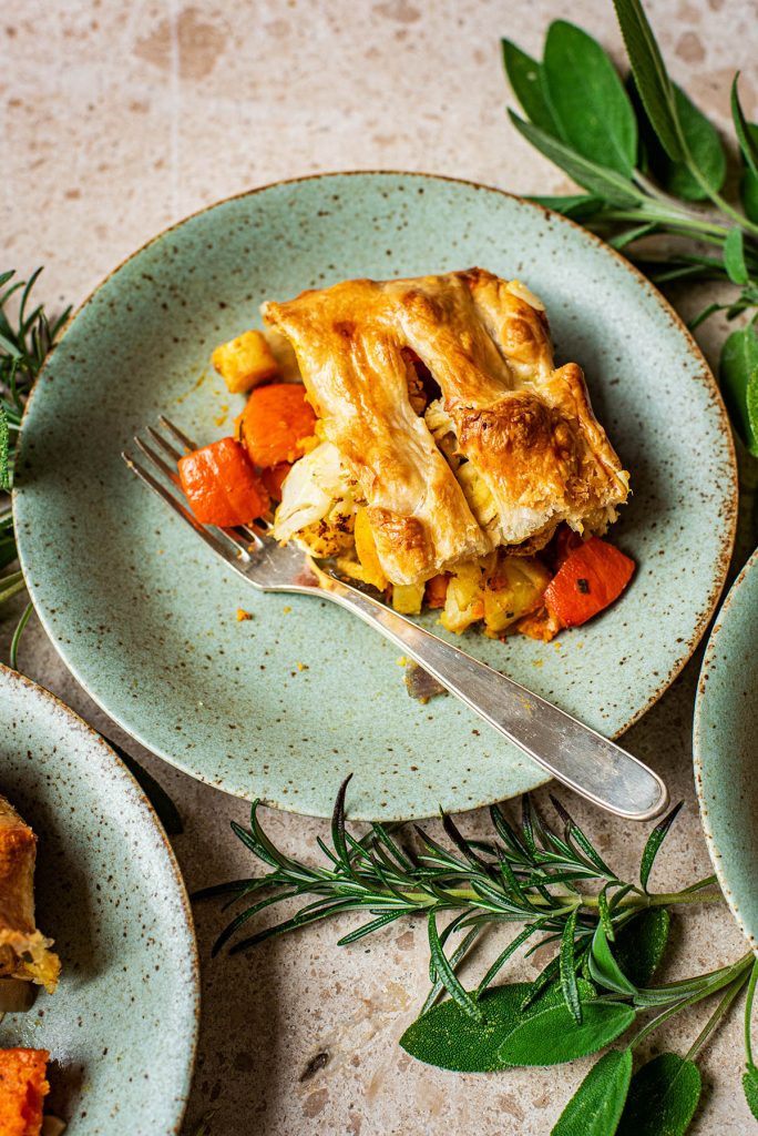 Roasted Vegetable Pie with Puff Pastry - Occasionally Eggs