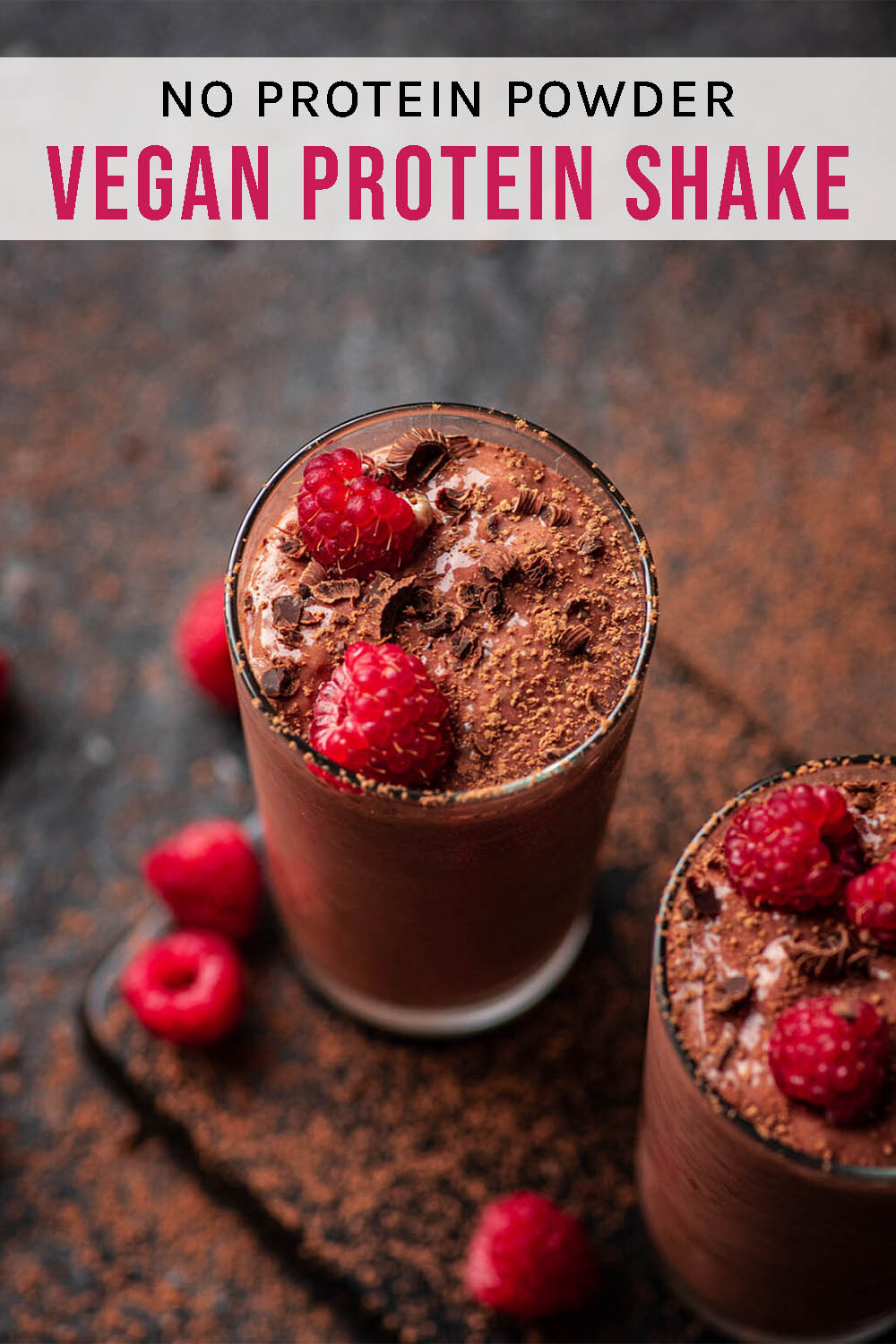 Dark Chocolate Raspberry Vegan Protein Shake - Occasionally Eggs
