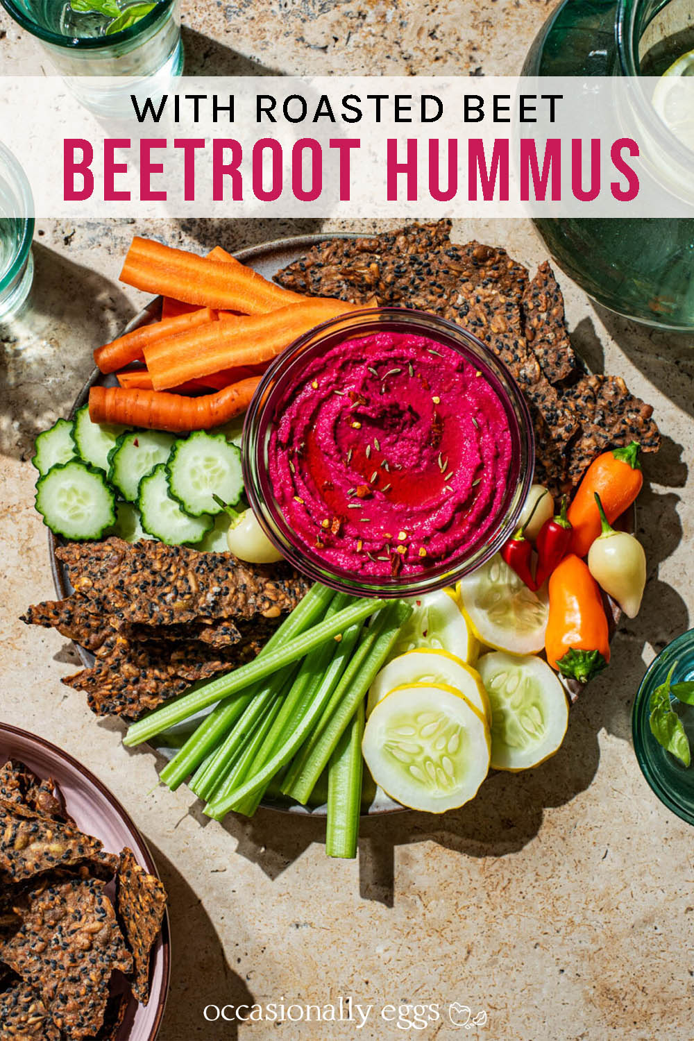 Beetroot Hummus - Occasionally Eggs