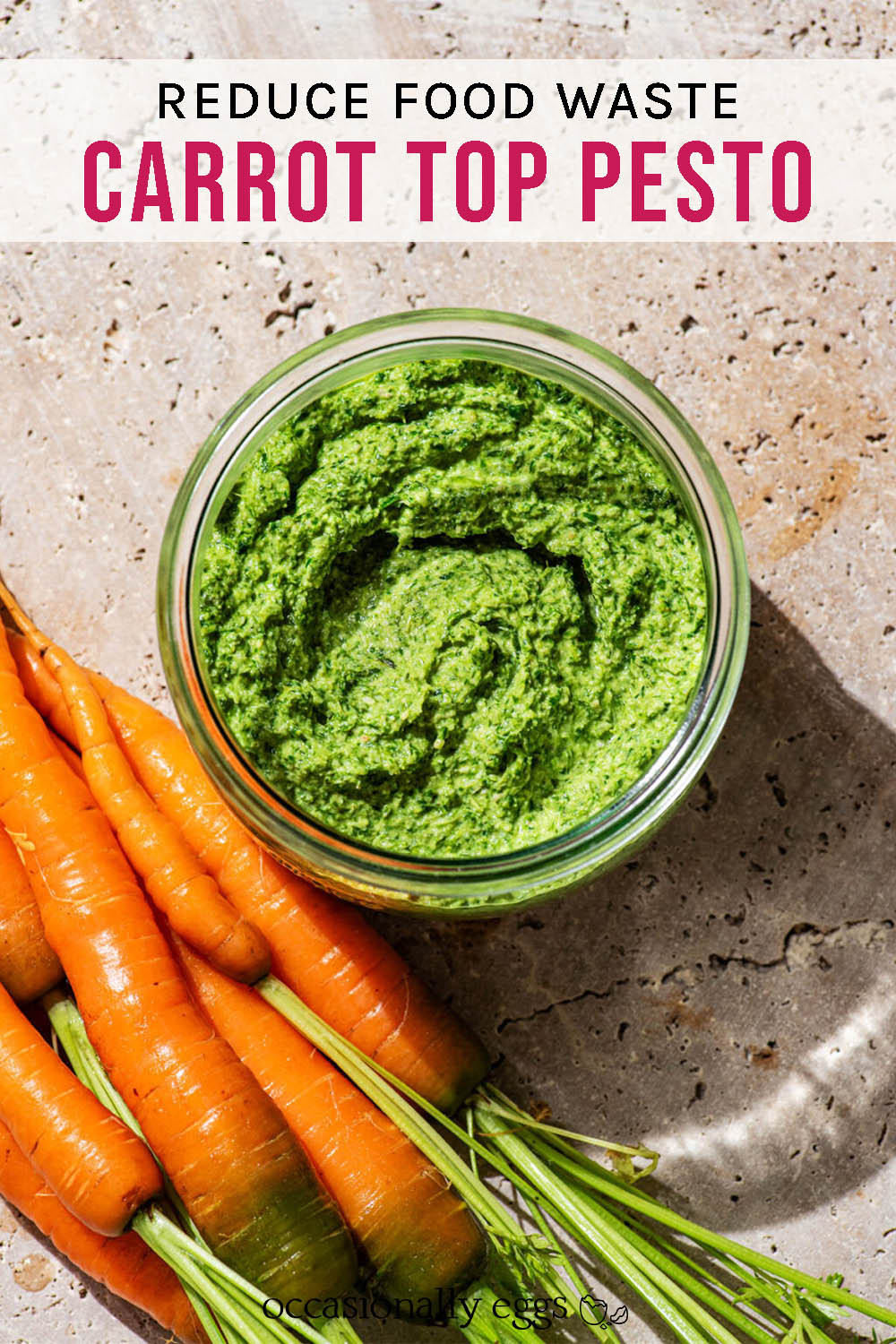 Carrot Top Pesto - Occasionally Eggs