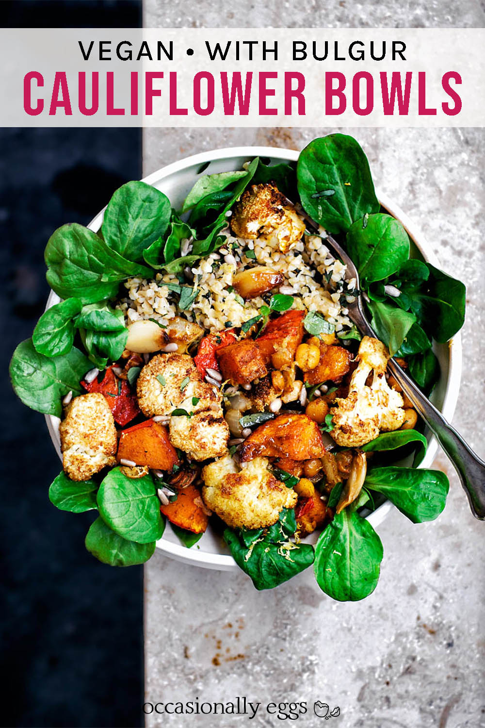 Vegan Roasted Cauliflower Bowls - Occasionally Eggs
