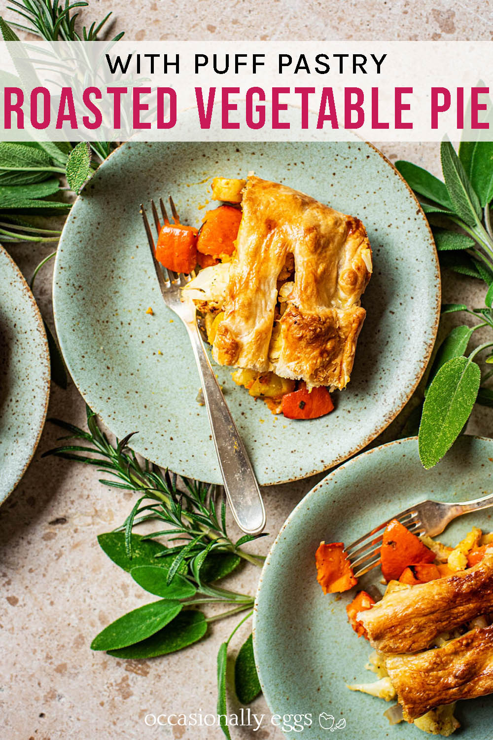 Roasted Vegetable Pie with Puff Pastry - Occasionally Eggs