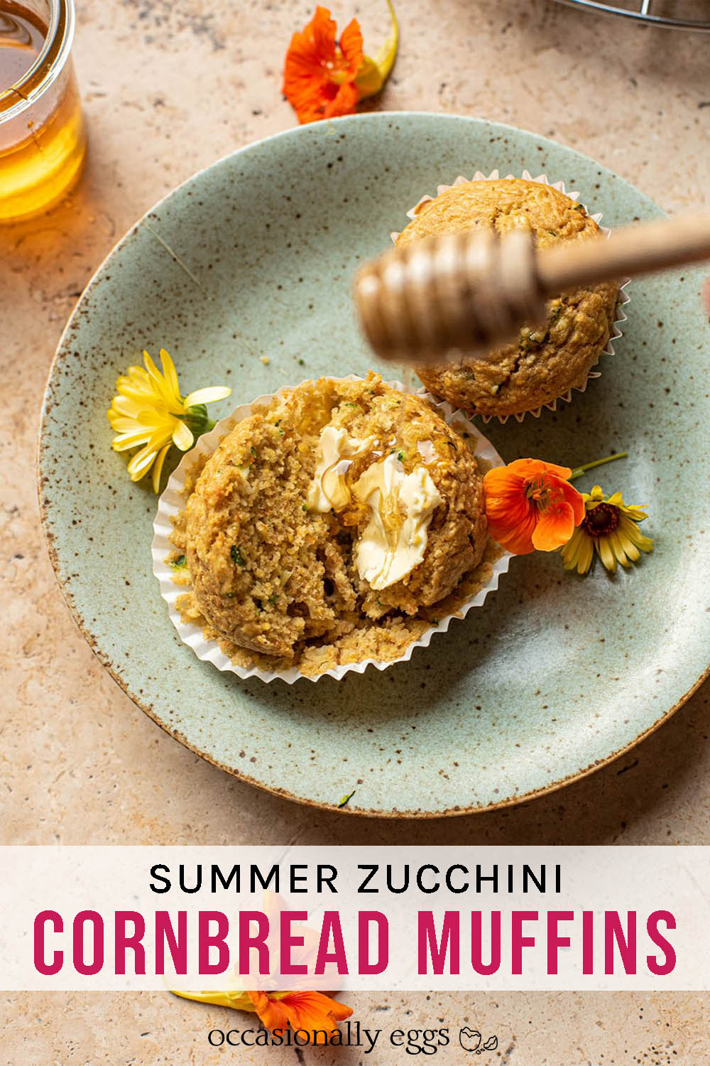 Zucchini Cornbread Muffins - Occasionally Eggs