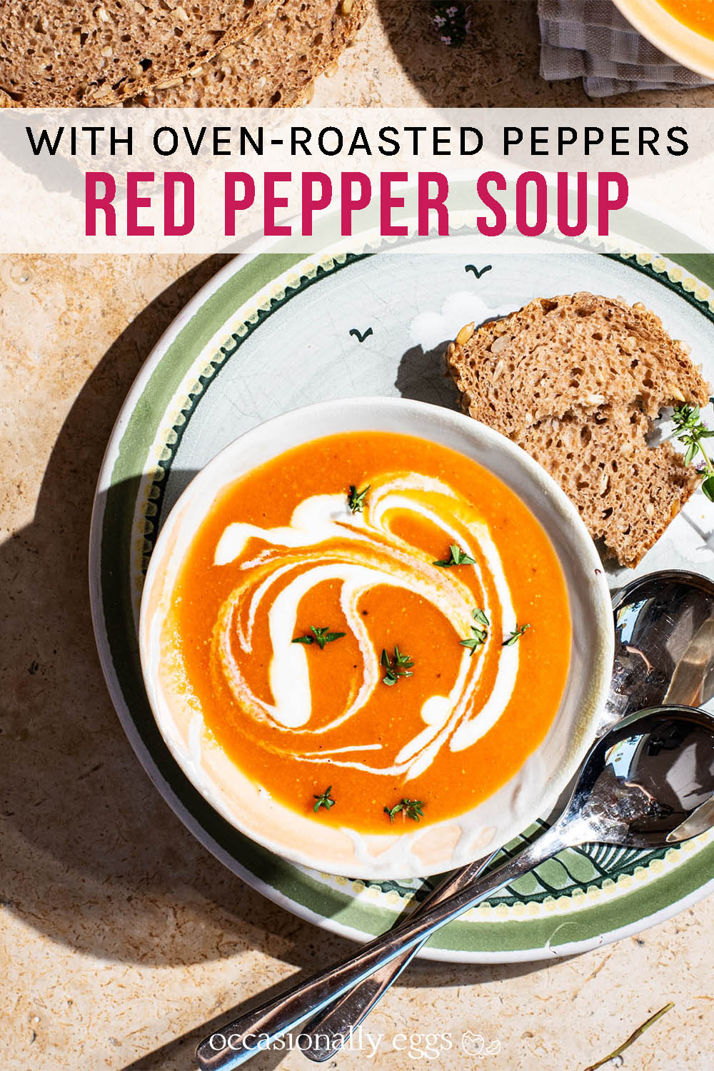 Roasted Red Pepper Soup - Occasionally Eggs